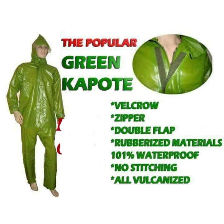 HIGH QUALITY RAINCOAT (GREEN KAPOTE) | Shopee Philippines