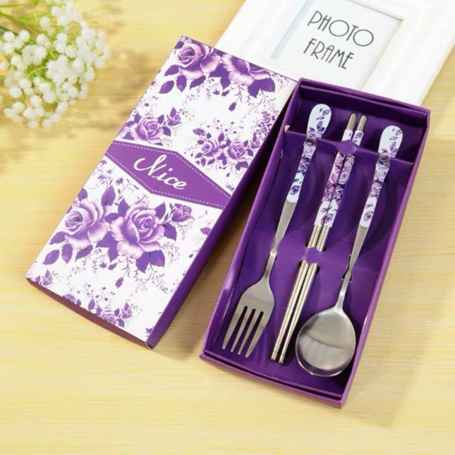 Creative Gift Cutlery Chopstick Spoon Fork Set Package | Shopee Philippines