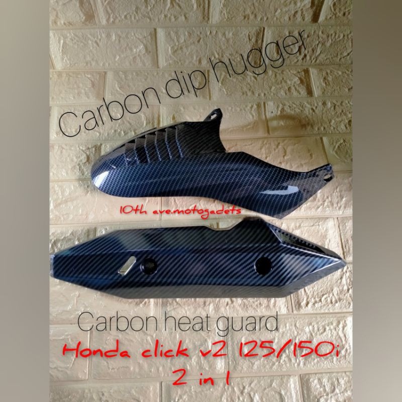Honda click v2 125/150 carbon heat guard + tire hugger set | Shopee ...