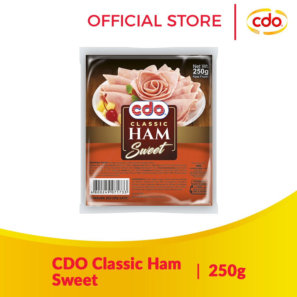 CDO Classic Sweet Ham 250g | Shopee Philippines