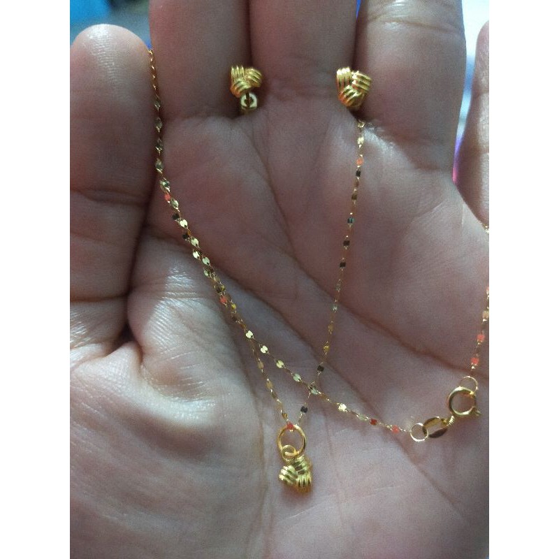 COD! 18K KNOT SET IN DANCING CHAIN | Shopee Philippines
