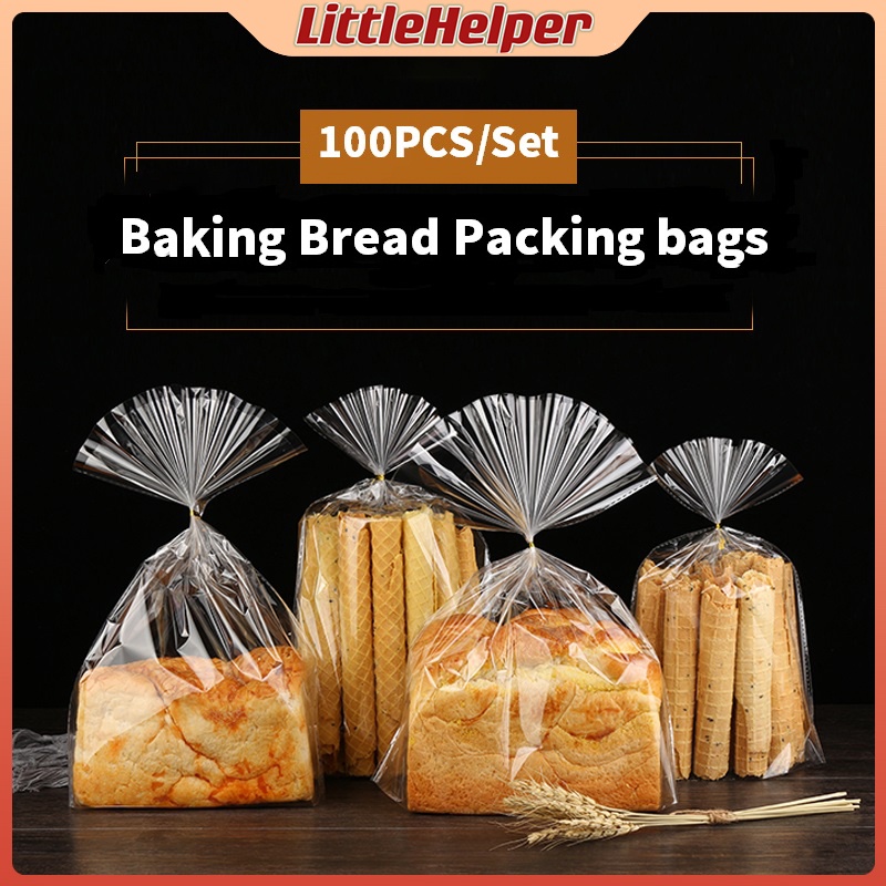 100Pcs Toast Bread Packaging Bags Bread Plastic Bag Brownies Doughnut ...