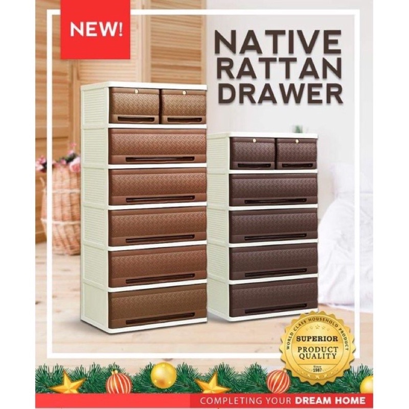 COD & AFFORDABLE ZOOEY NATIVE RATTAN DRAWERS 6L | Shopee Philippines