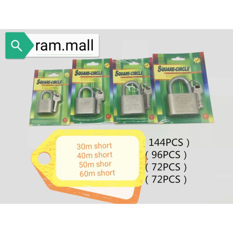 Square Circle Heavy duty Security Padlock ( Short / Long ) | Shopee ...