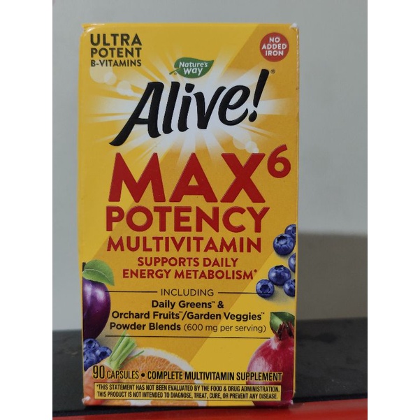 Natures Way alive max 6 daily multivitamin 90 capsule c247 no added ...