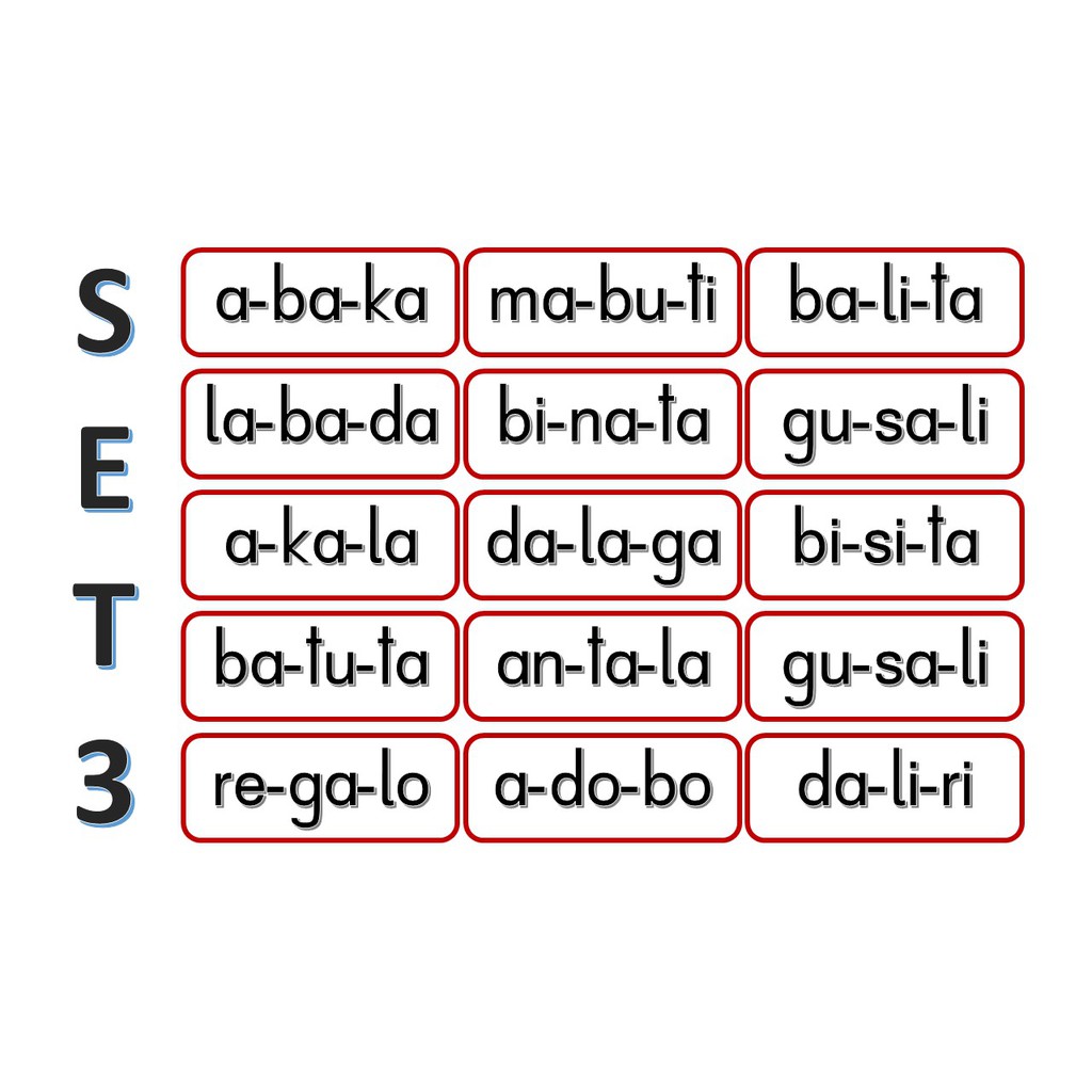 Flash Cards 100 salita sa Filipino Pagsasanay sa pagbasa presyo ₱249