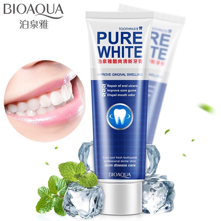BIOAQUA PURE WHITE Cranberry mint toothpaste | Shopee Philippines
