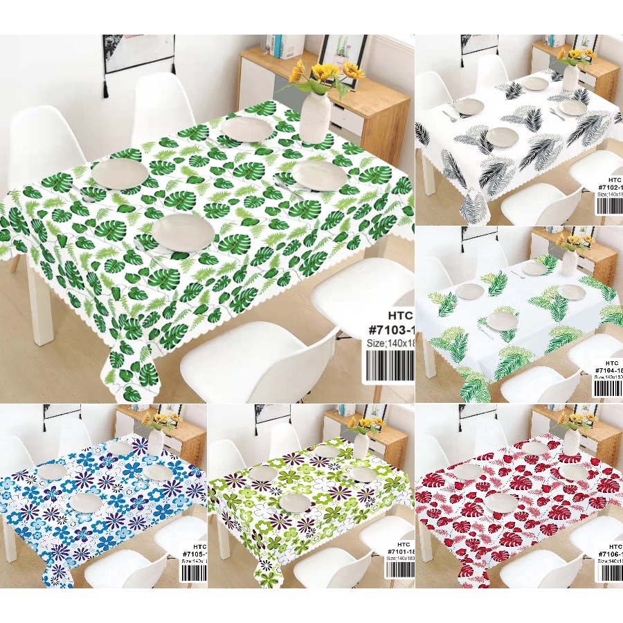COD Green Leaf Simple Desk cloth Table Cover New design White Home ...