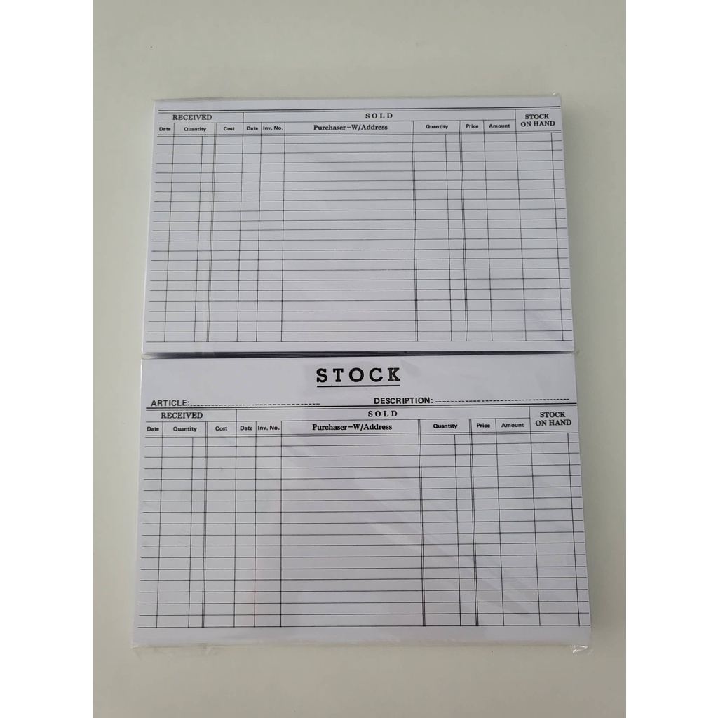 STOCK CARD 5 X 8 100PCS PER PACK | Shopee Philippines