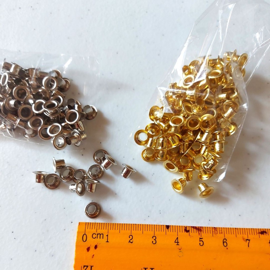 EYELET SETS Gold/ Silver/Black ~5mm 100pcs per pack | Shopee Philippines