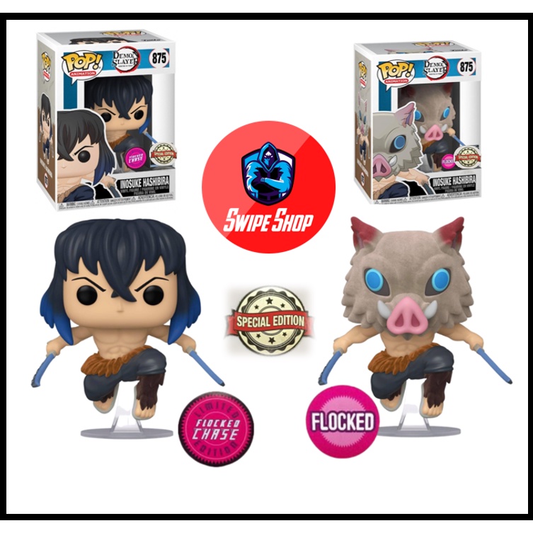 Funko Pop: Inosuke Hashibira Fighting Pose Demon Slayer Flocked Chase ...
