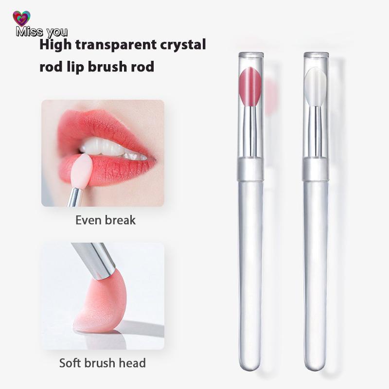 With Cover Silicone Lip Brush Portable Smear Lip Mask Sequin Lipstick ...