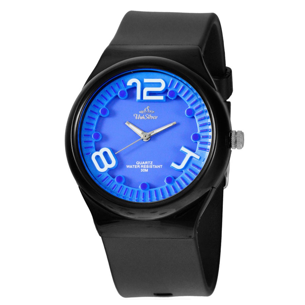 Unisilver TIME Polka Top Flxy Women's Black / Blue Analog Rubber Watch ...