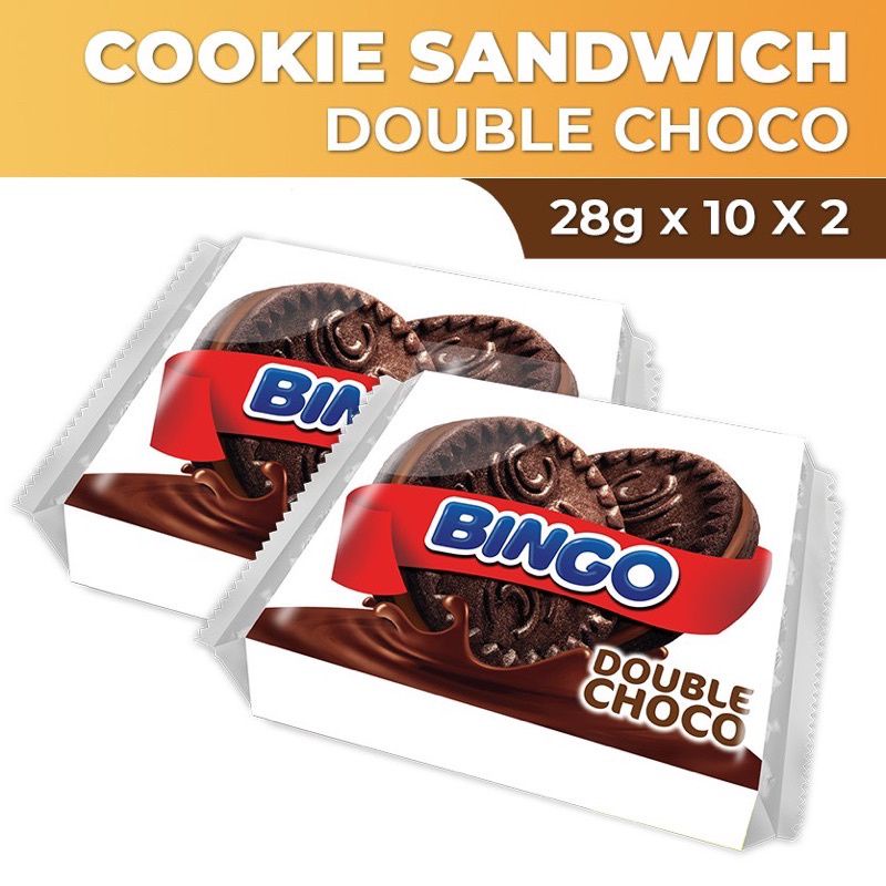 Bingo Cookie Sandwich Double Choco Chocolate Filled Choco 28x10 X 2 ...