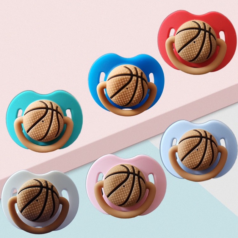 Baby pacifier basketball full silicone one-piece baby pacifier football ...