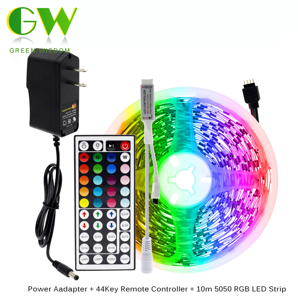 Dc12v 5050 rgb led strip set 10m roll 300leds rgb led light strip + 44 ...