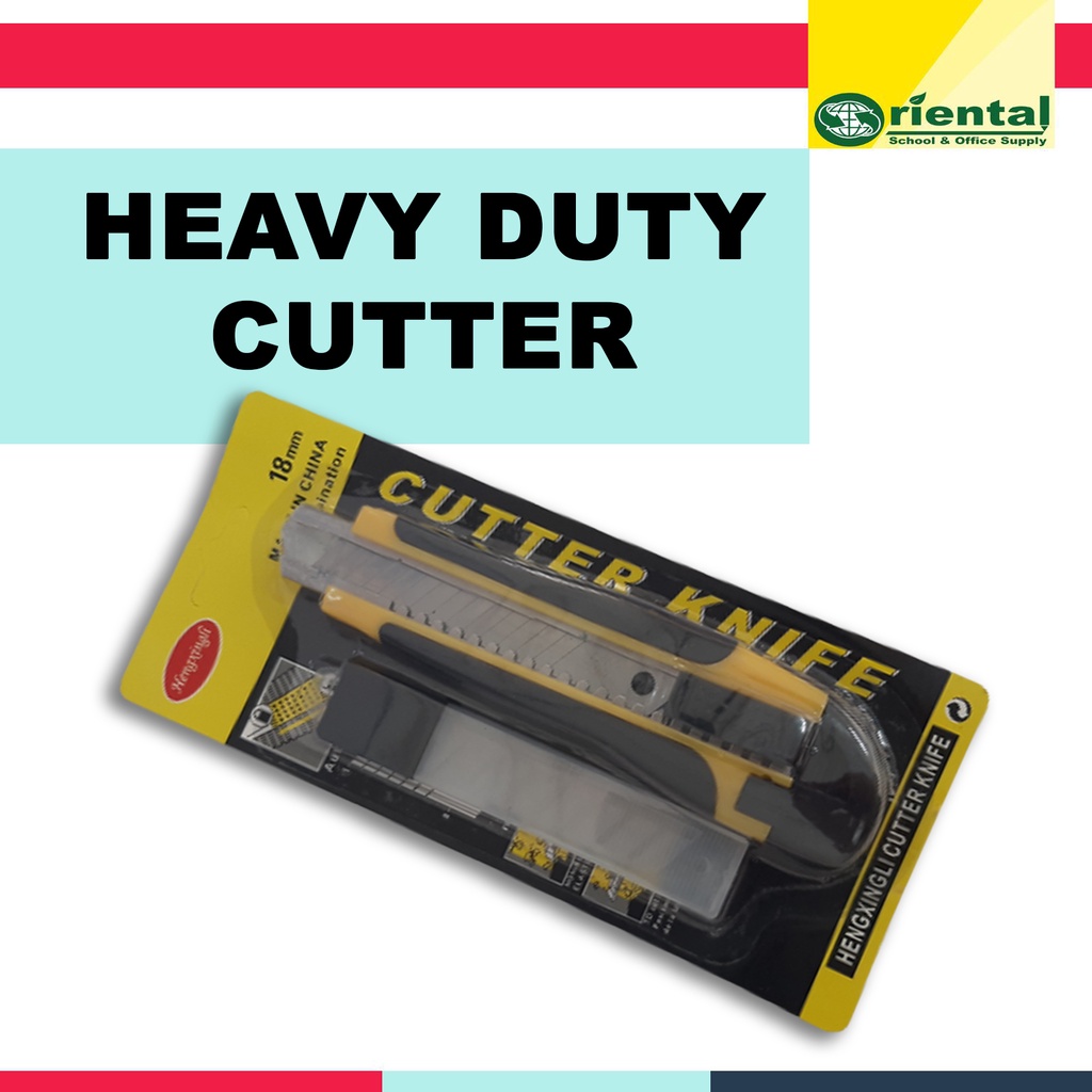 Heavy Duty Cutter Knife w/ FREE Spare Blades Industrial Snap Off Blade ...