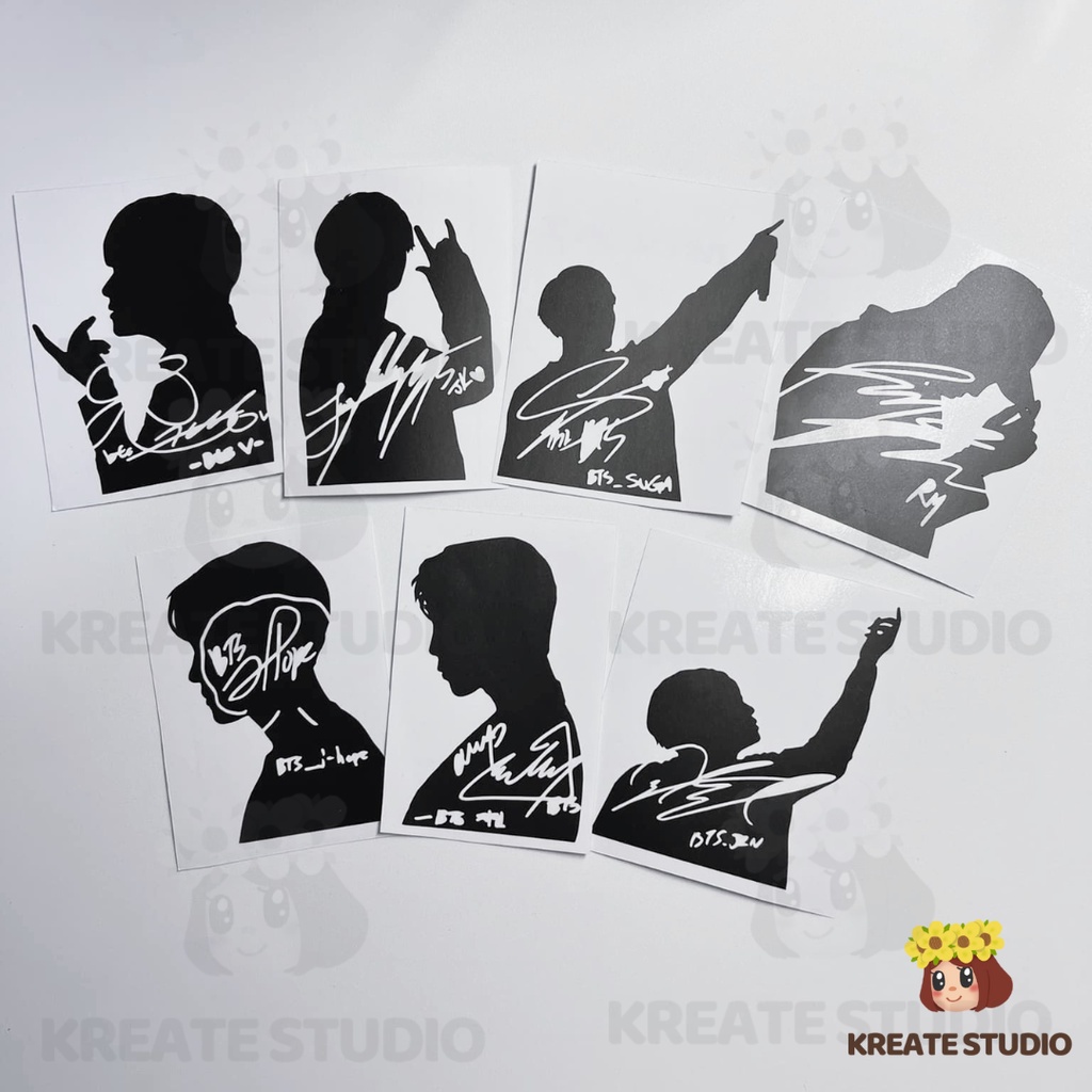 BTS SHADOW WITH SIGNATURE DECAL STICKER | Waterproof and Weatherproof ...