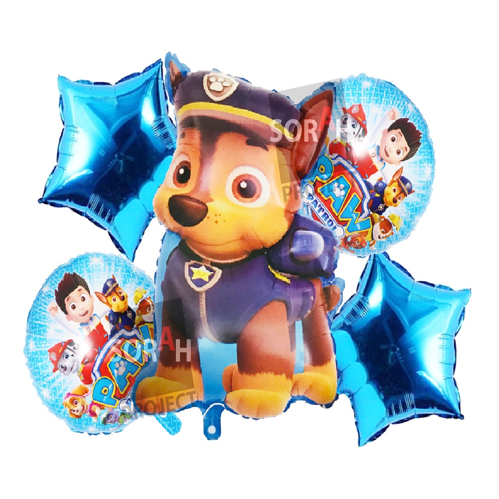 5 in 1 Paw Patrol Foil Balloon Set for Paw Patrol Theme Party ...