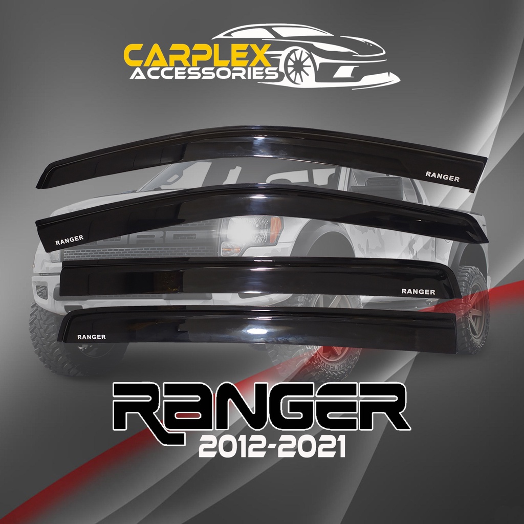 Carplex Ford Ranger 2012-2021 Black OEM Type Rain Window Visor Car rain ...