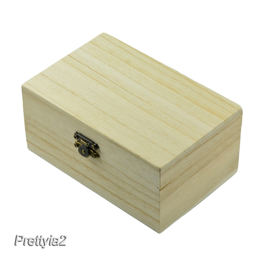 Unpainted Wooden Storage Box Case for Jewelry Small Gadgets Gift Wood ...