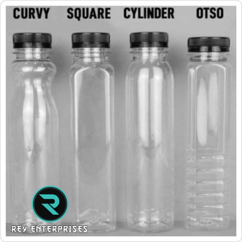 (100 pcs) Otso Bottle, Square ,cylinder , curvy plastic jar kutkutin / pet bottles shorty ...