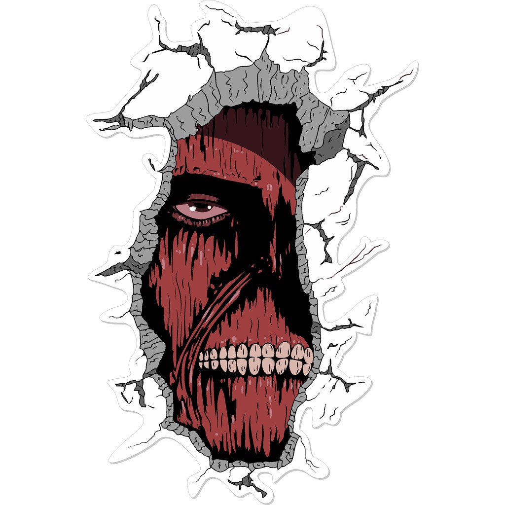 Attack on Titan Colossal Pattern Transparent Vinyl Cutting Sticker Size ...