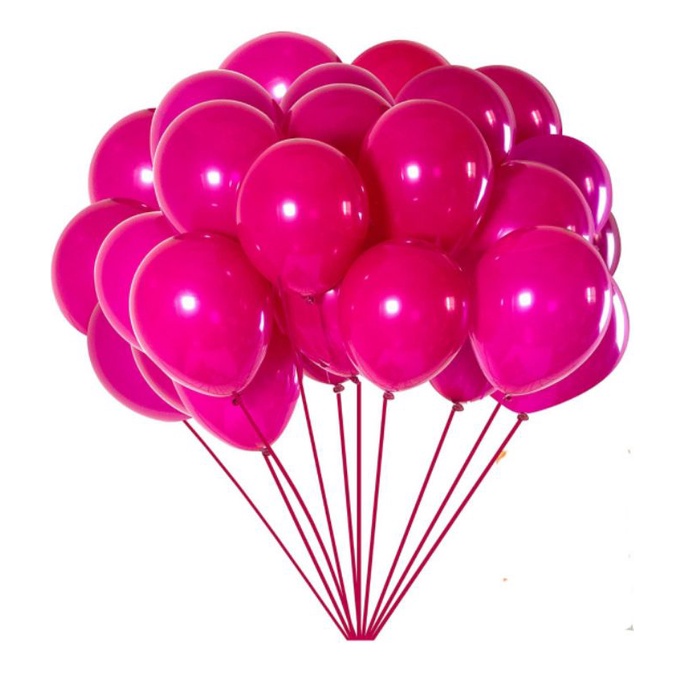 70 Pieces Latex Fuchsia Pink Balloon 12 inches and Balloon Ribbon ...