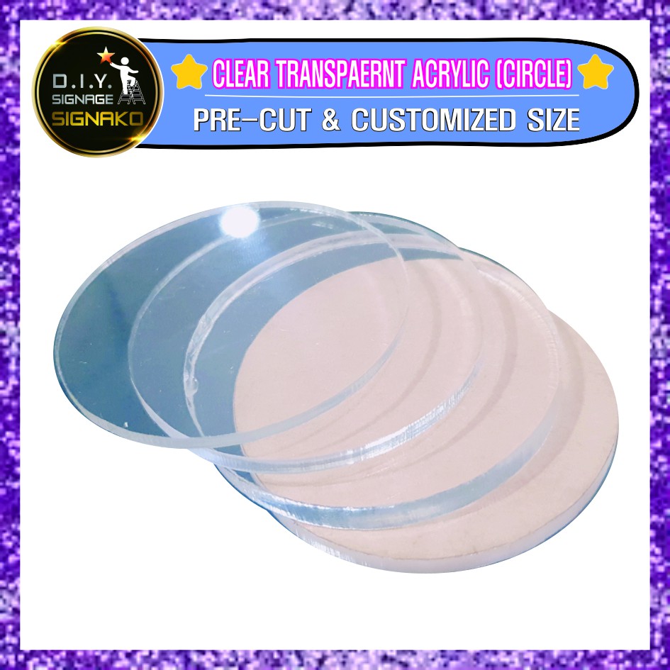 Circle Round Clear Transparent Acrylic Sheet Pre Cut Sheets Customized ...