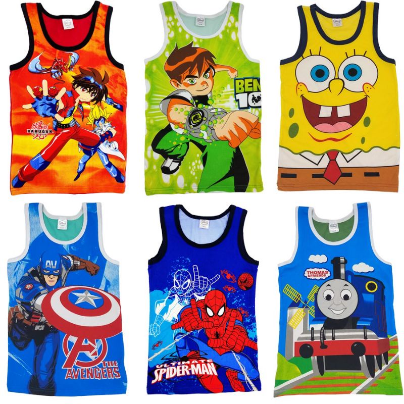 COTTON KIDS CHARACTER SANDO For boy COD | Shopee Philippines