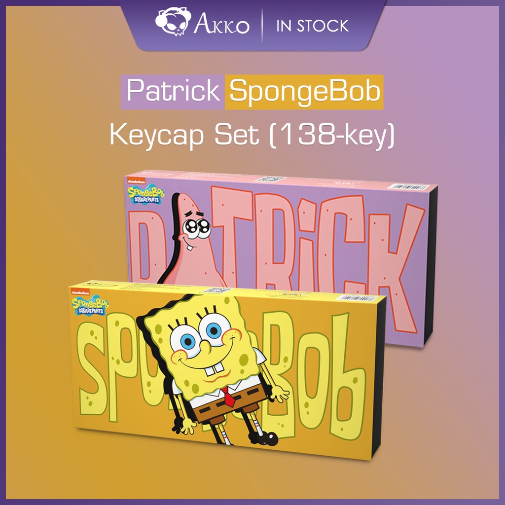 Akko Patrick / SpongeBob Keycap Set with 138-key, JDA Profile Dye-sub ...