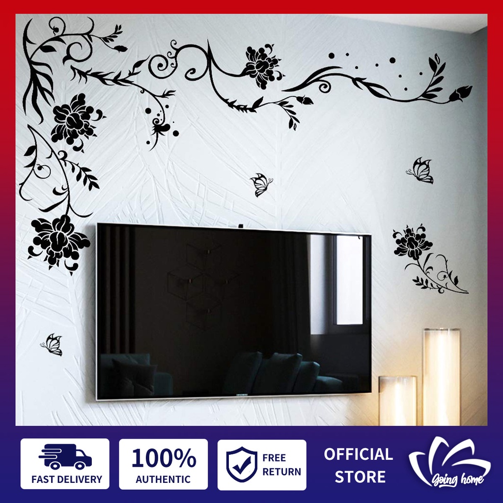 Wall Sticker Self Adhesive Wall Decor Flowers Wallpaper for Room Self ...