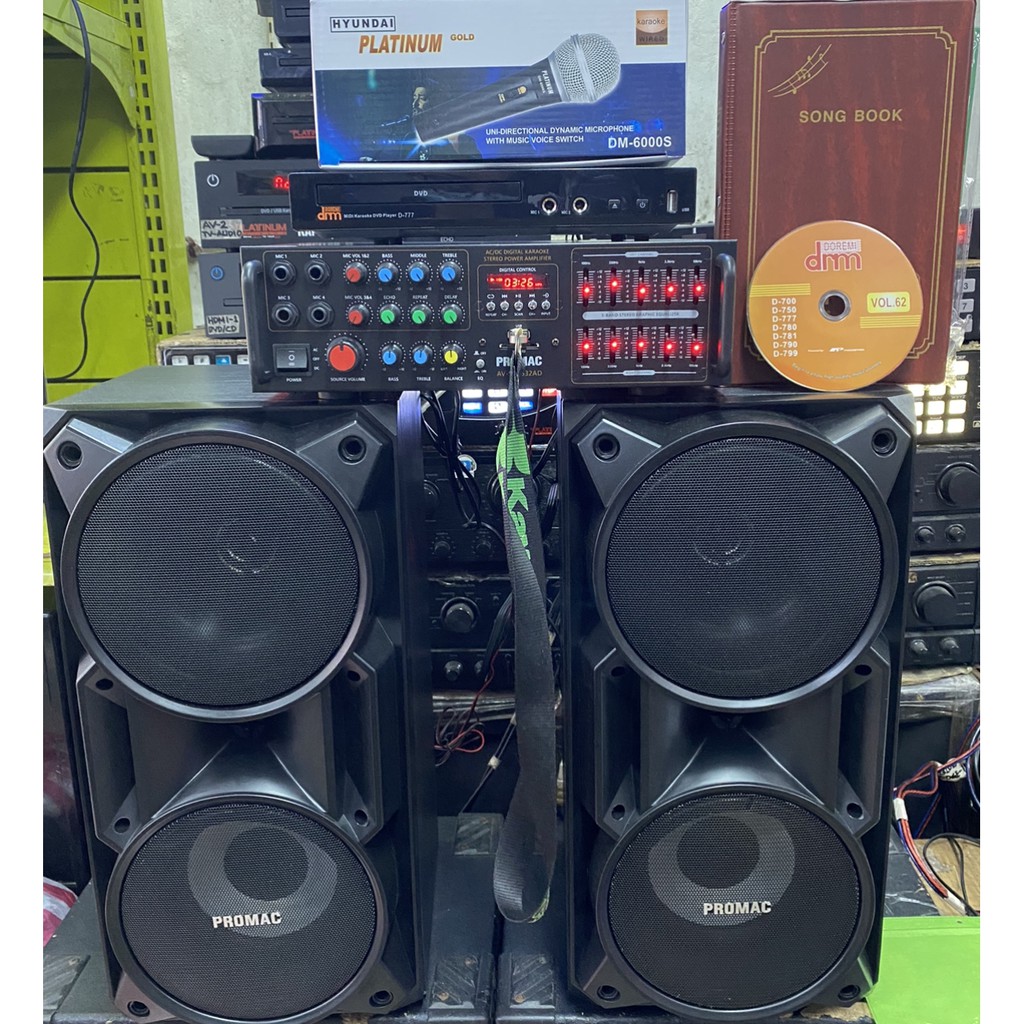 Karaoke set promac amplifier at speaker W/megapro midi 17,000songs ...