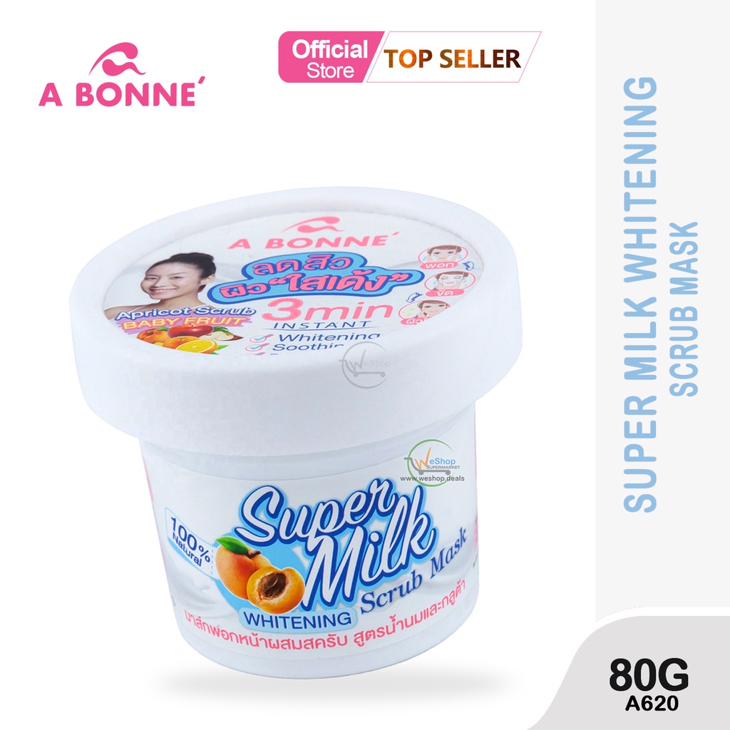 Abonne Super Milk Whitening Scrub Mask 80G - Apricot Scrub Baby Fruit ...