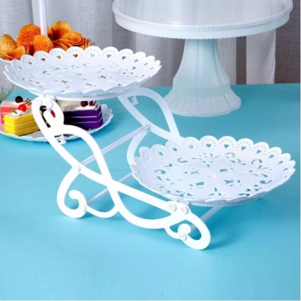 2Tier Cake Dessert Stand Cupcake Pastry Cookie Tray Rack Candy Buffet ...