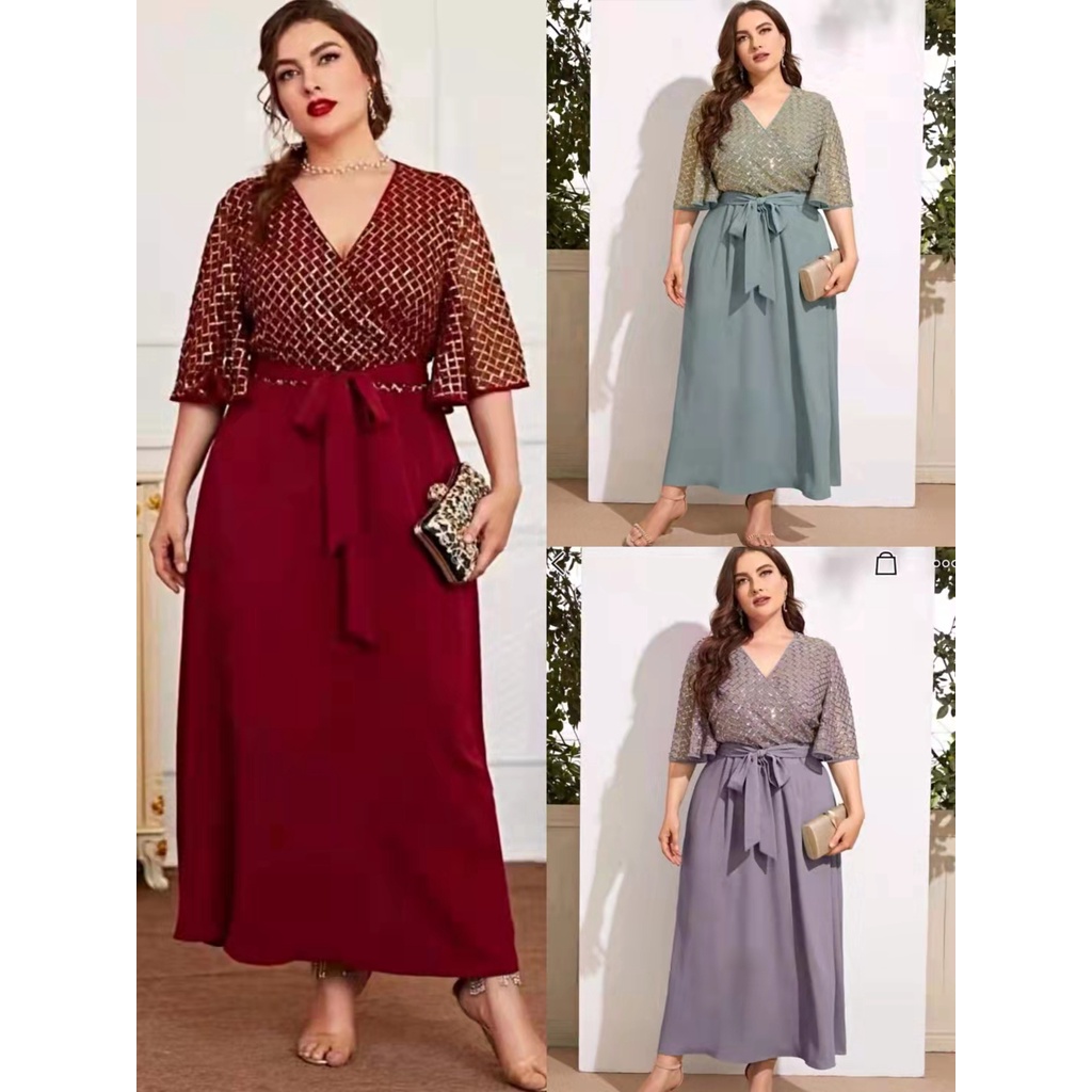 Plus Size Casual Women Dress Elegant Midi Dresses | Shopee Philippines
