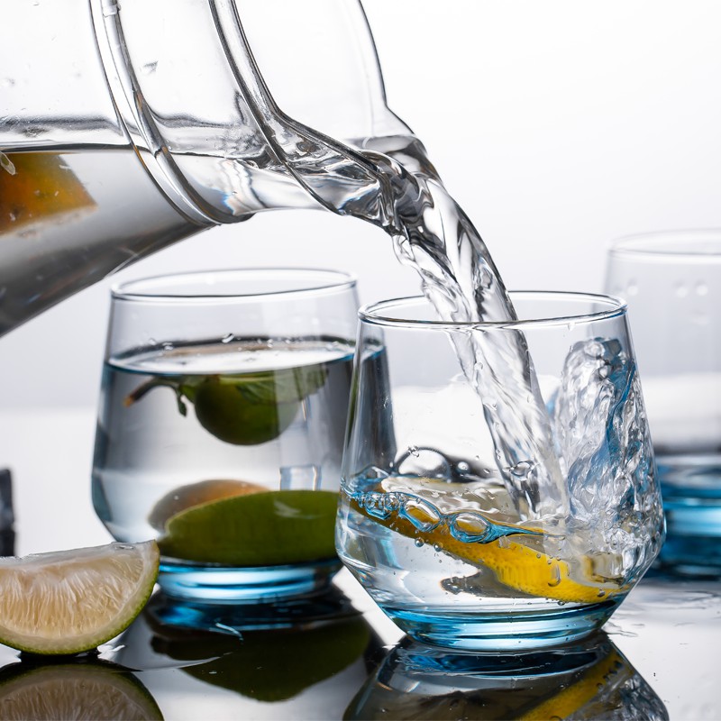 DELISOGA Small Blue glassware Vintage Milk Curve Unbreakable Glass ...