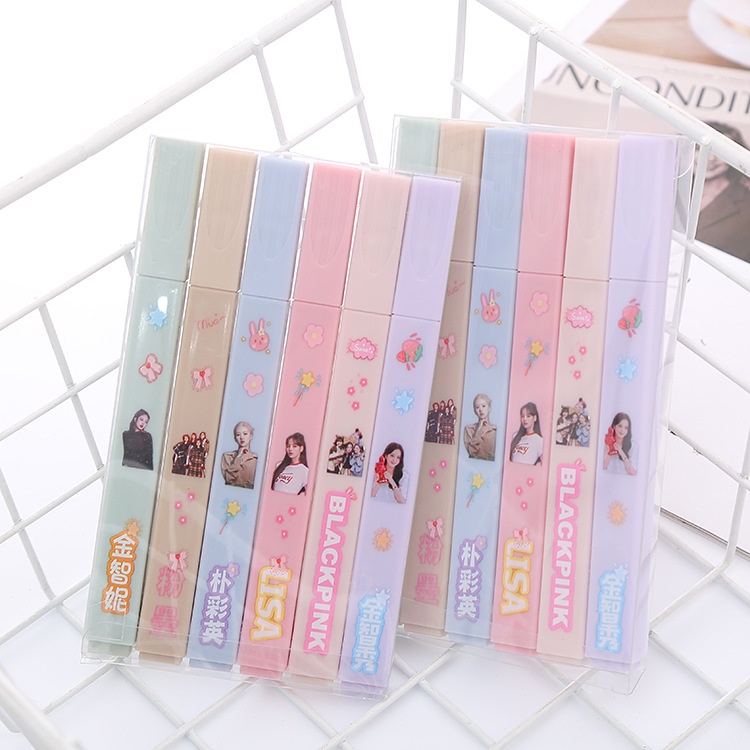 Blackpink color highlighter / eye care soft head student key reading ...