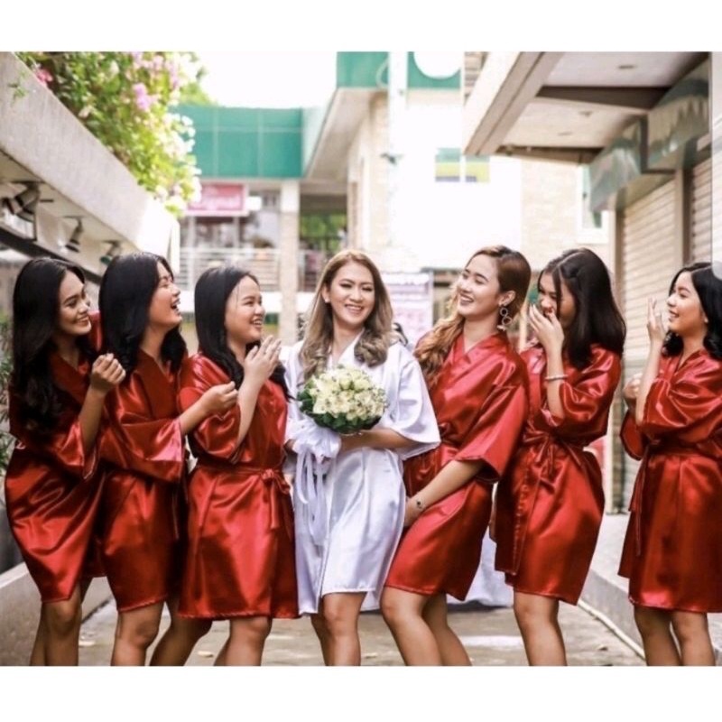 Entourage Bridal Robe silk ( available in all colors ) | Shopee Philippines