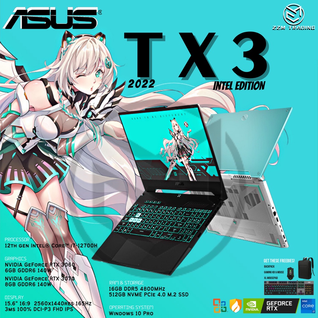ASUS TX3 FX507Z Intel Edition Gaming Laptop 16GB RAM 512GB SSD/ ASUS ...