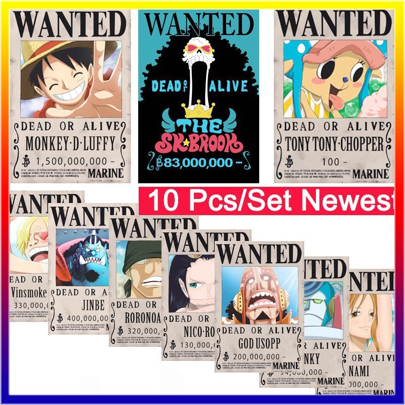 42X29 cm【READY STOCK】 8 pcs One Piece Poster Luffy Posters Anime Reward ...