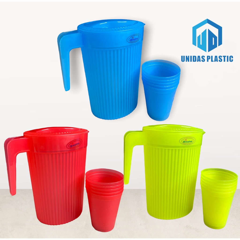 UNIDAS 2L plastic pitcher with 5cup /set | Shopee Philippines