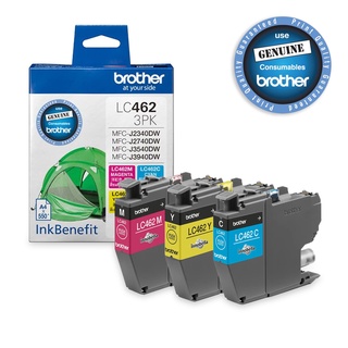 Brother LC-462 3PK (Magenta, Cyan, Yellow) Genuine Ink Cartridge (1,500 ...