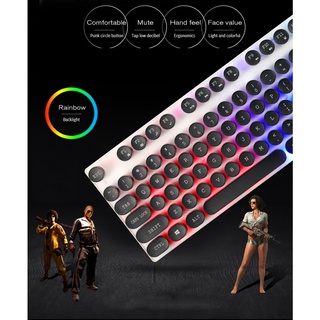 TX30 USB Backlight Punk Round Keycap Mechanical Keyboard 104 Key ...