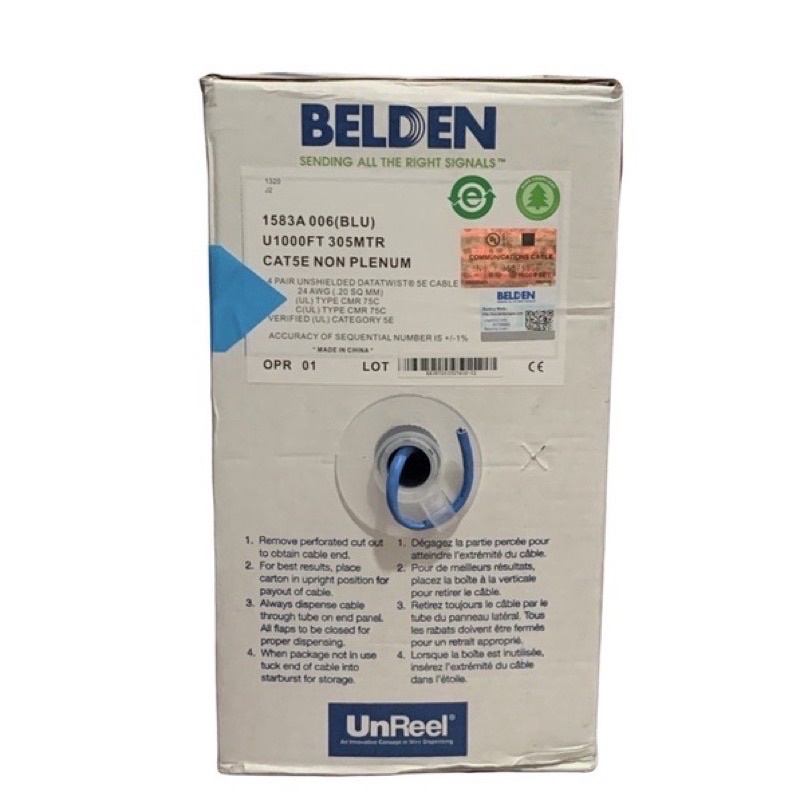 AUTHENTIC BELDEN CAT5E UTP CABLE IN BLUE Belden Wire | Shopee Philippines