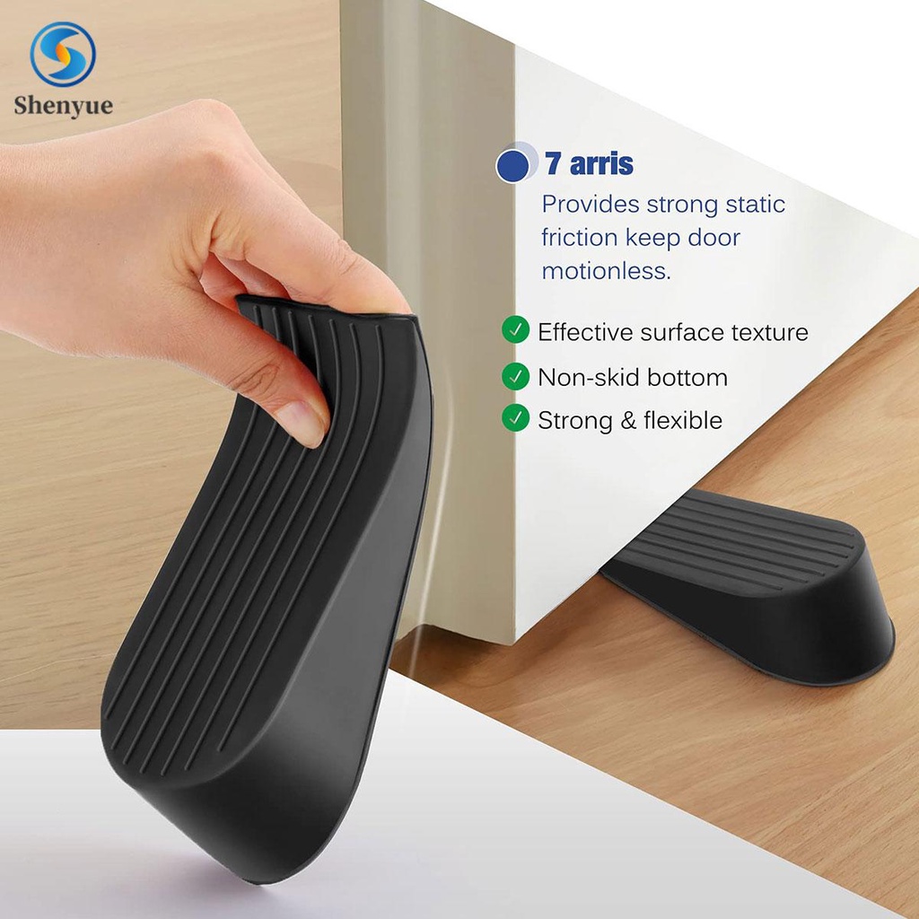 2Pcs Door Stopper Black Extra Large Door Stopper 1.9in Height Big Door ...