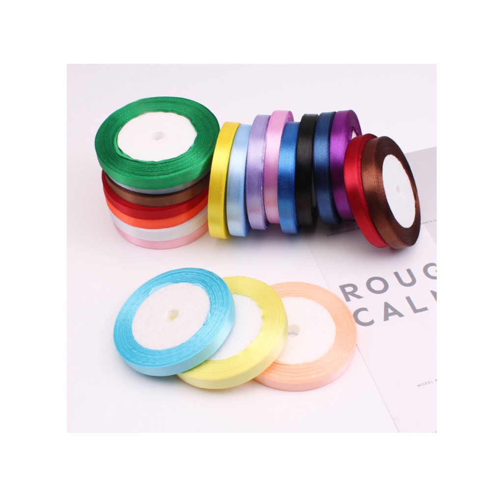 (25 yards/roll) 6mm Satin Ribbon Wholesale Gift Packing Christmas ...
