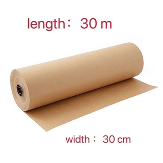 30cmx30m/roll Roll brown kraft paper roll handicraft art gift packaging ...
