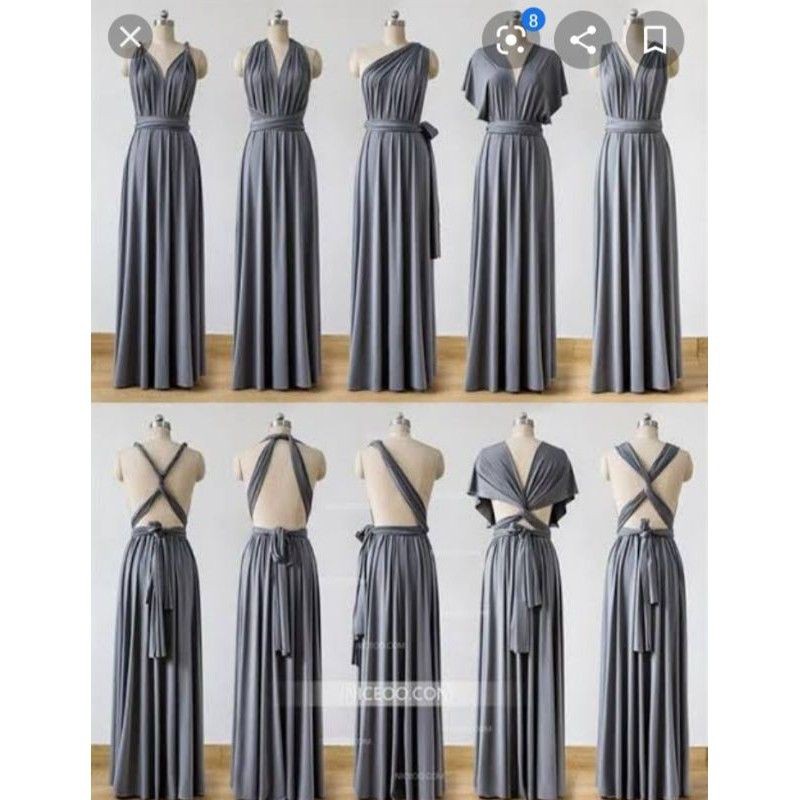 GRAY Infinity Dress with attached tube kids & Adult | Shopee Philippines