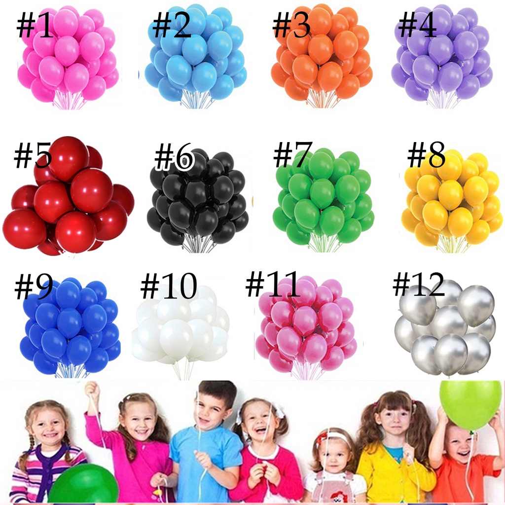 100pc 12 inch metallic glossy latex balloons Birthday decor Party ...